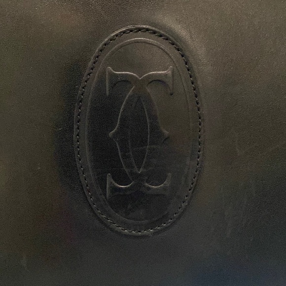 None | Bags | Cartier Symbol Look On Black Leather Long Shoulder Strap ...